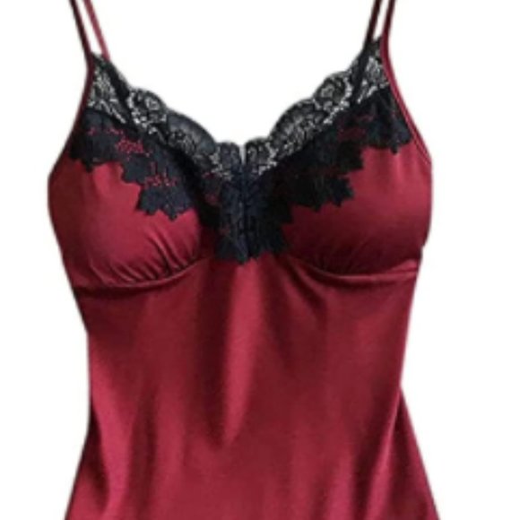 Kay Toby | Intimates & Sleepwear | Womens Silk Nightie Maroon And Black ...